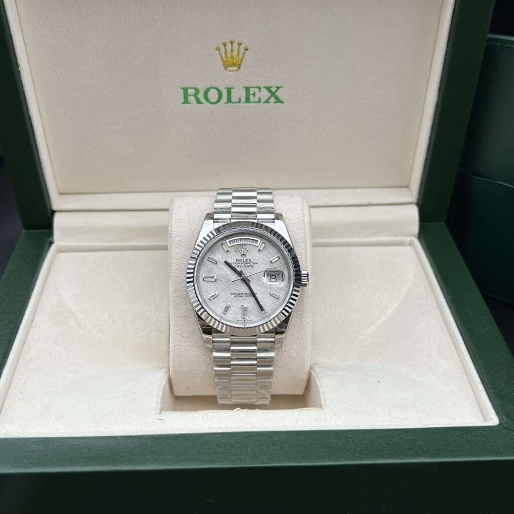 Rolex Replica 1:1 Watch Day-Date Meteorite Dial Metal Strap 40mm ...